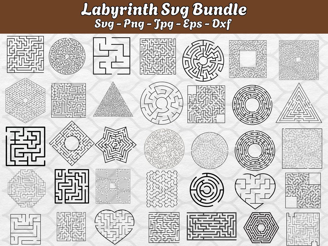 Labyrinth SVG Bundle, Maze Png Bundle, Labyrinth Clipart, Maze Svg ...