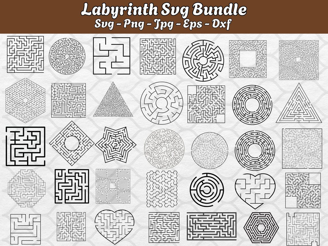 Labyrinth SVG Bundle, Maze Png Bundle, Labyrinth Clipart, Maze Svg ...