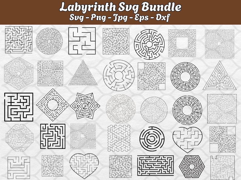 Labyrinth SVG Bundle, Maze Png Bundle, Labyrinth Clipart, Maze Svg ...