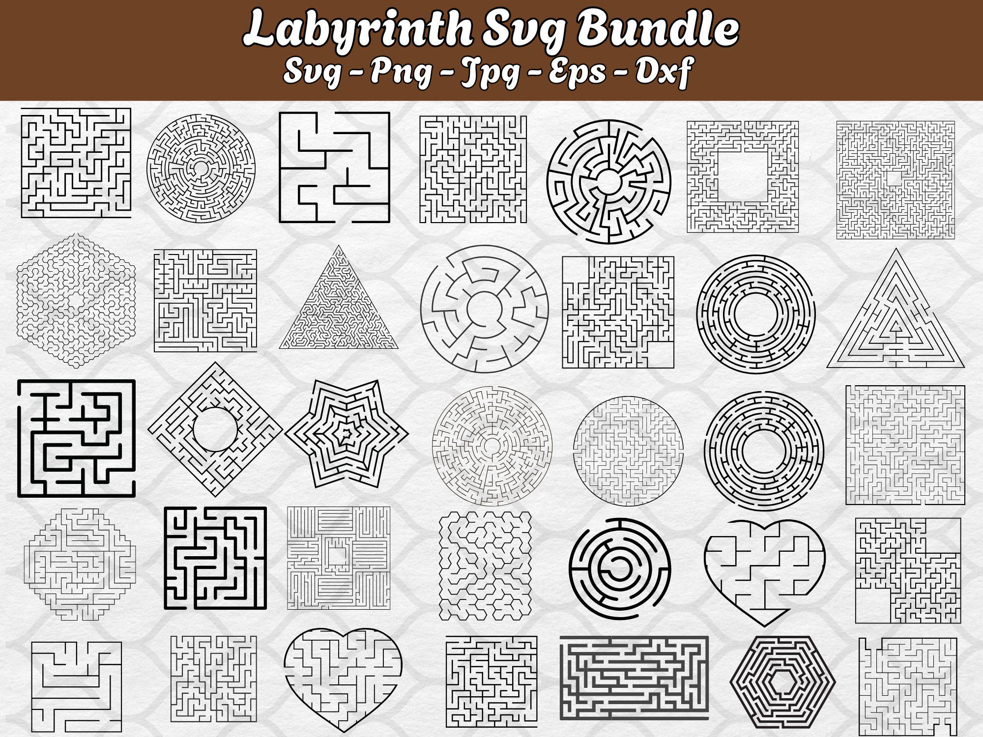 Labyrinth SVG Bundle, Maze Png Bundle, Labyrinth Clipart, Maze Svg ...