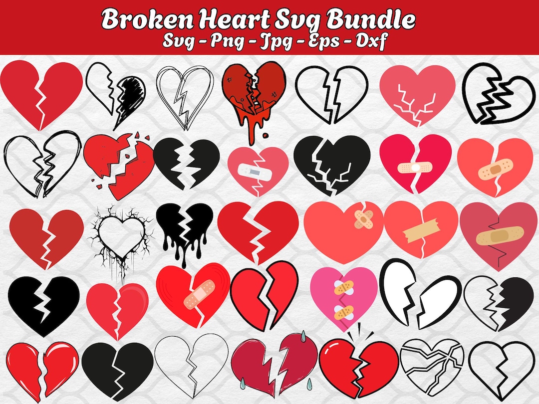 Broken Heart Svg , Broken Heart Clipart , Heart Svg, Broken Heart Svg ...