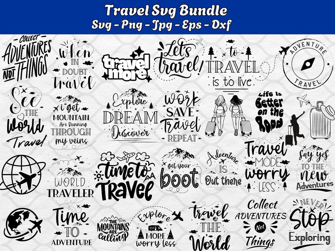 Travel SVG Bundle: Funny Vacation Clipart (digital Download) - Etsy