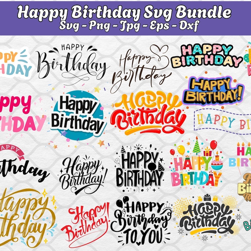 Happy Birthday Svg - Etsy