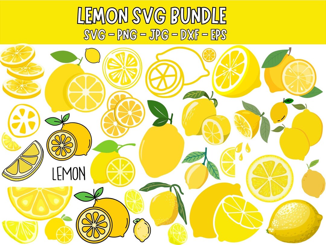 Lemon SVG Cut File: Summer T-shirt Design, Cricut Clipart (digital ...