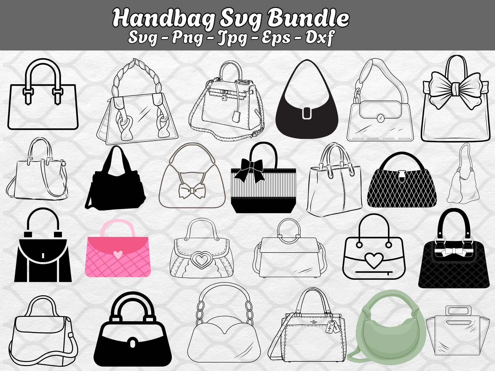 Handbag SVG Bundle, Handbag PNG Bundle, Handbag Clipart, Purse SVG Cut ...