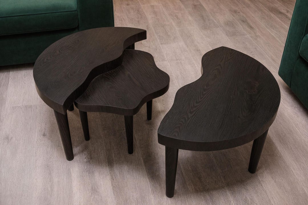 Wood Coffee Table, Asymmetrical Coffee Table, Handmade Coffee Table ...