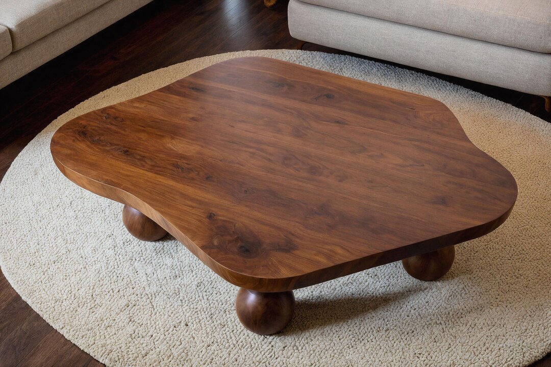 Wood Coffee Table, Asymmetrical Coffee Table, Handmade Coffee Table ...