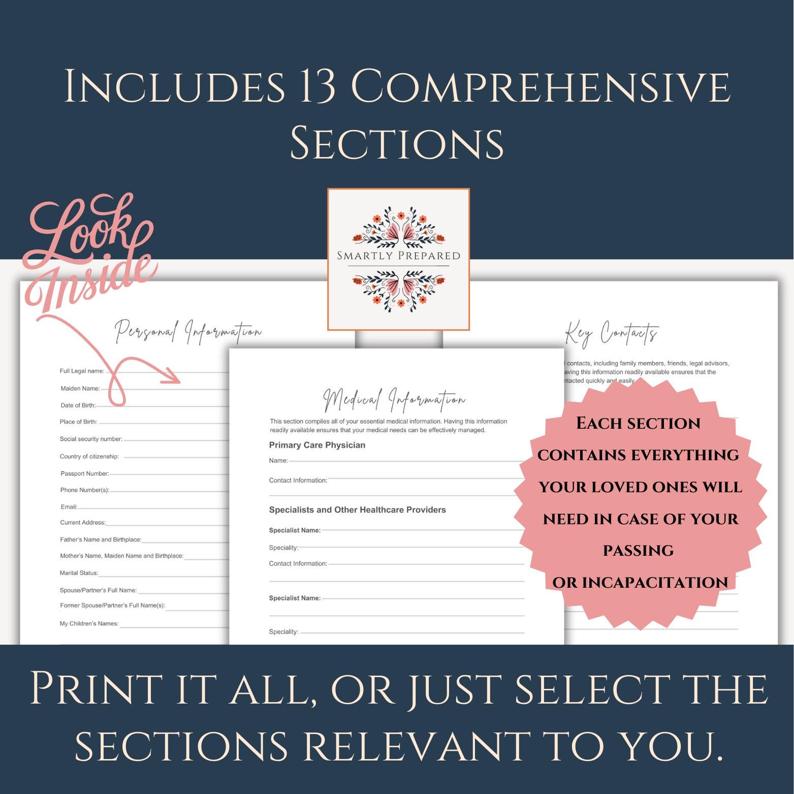 End of Life Planner Fillable Printable, I'm Dead Now What? Death ...