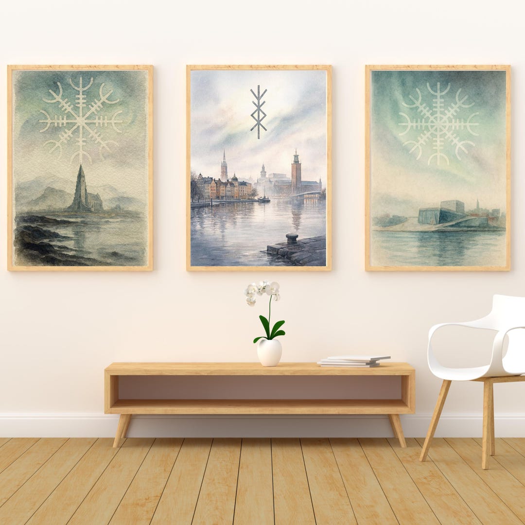 Mystic Baltic-nordic Art Bundle — City Prints With Ancient Symbols ...