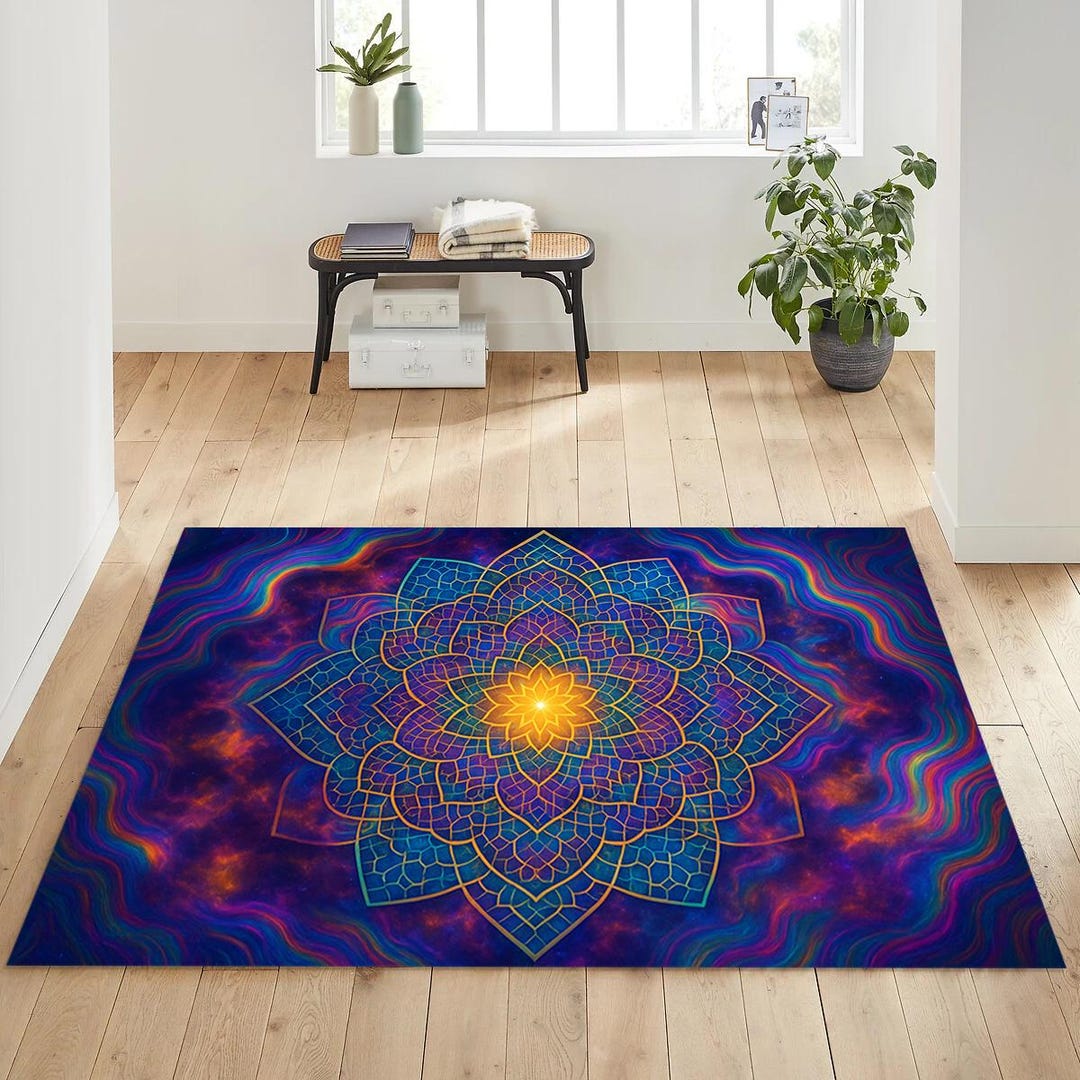 Cosmic Radiance Rug, Colorful Cosmic Rug, Colorful Radiance Rug ...