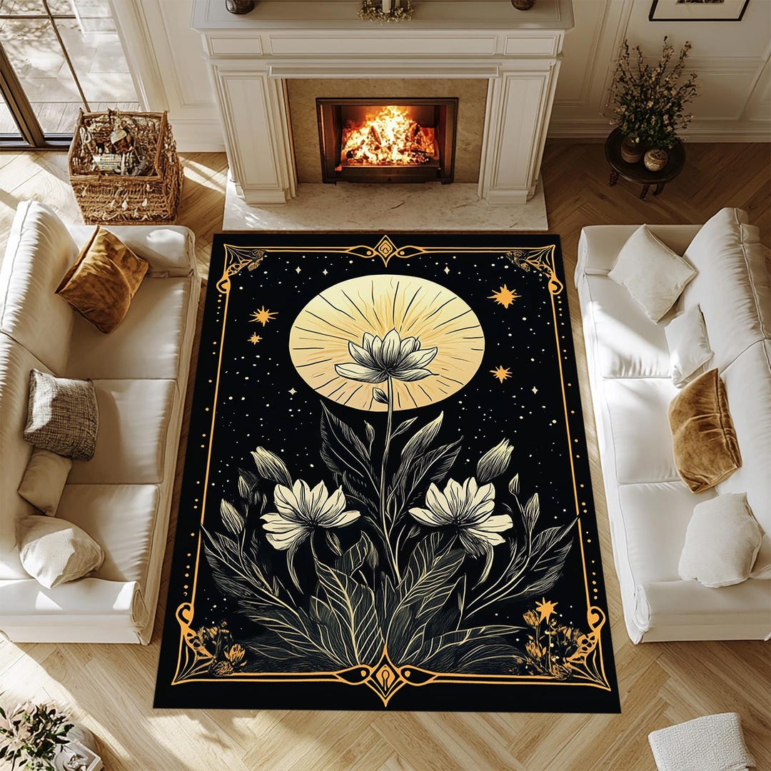 Flower Moon Tarot Card Carpet, Flower Moon Tarot Card Rug, Flower Tarot ...