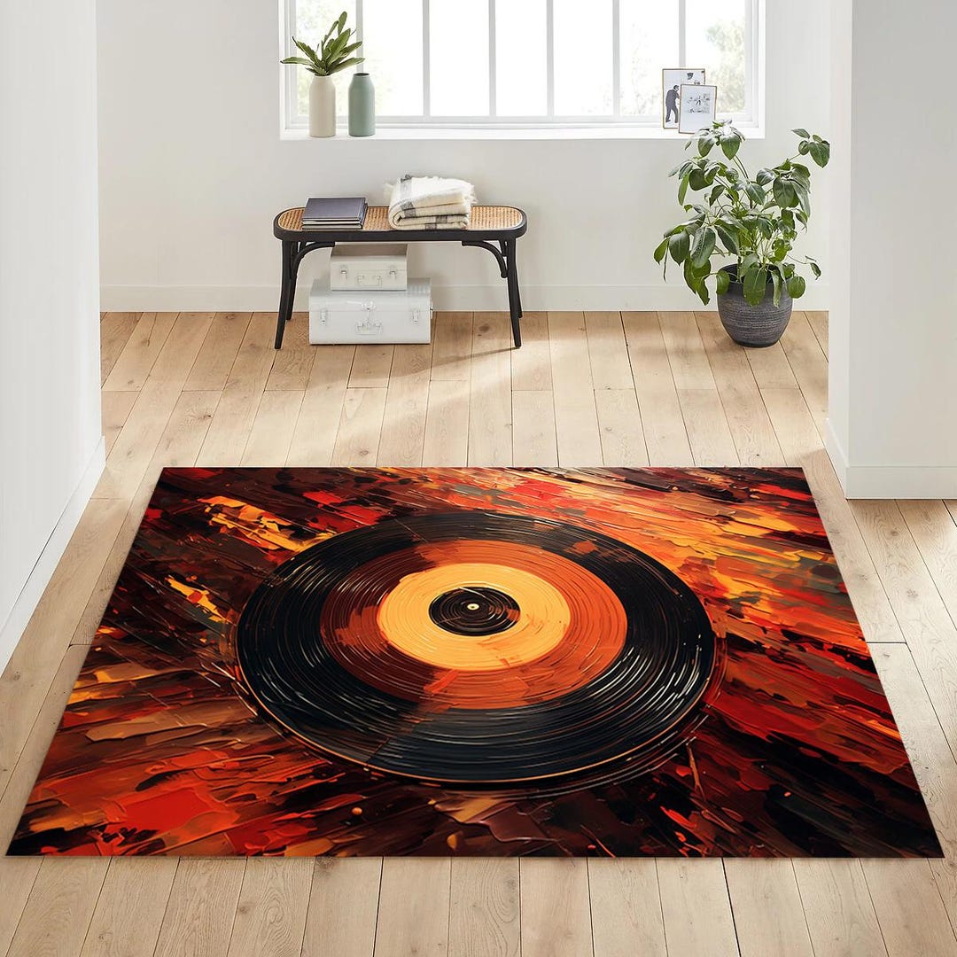 Retro Record Carpet, Retro Record Rug, Record Carpet, Record Rug ...