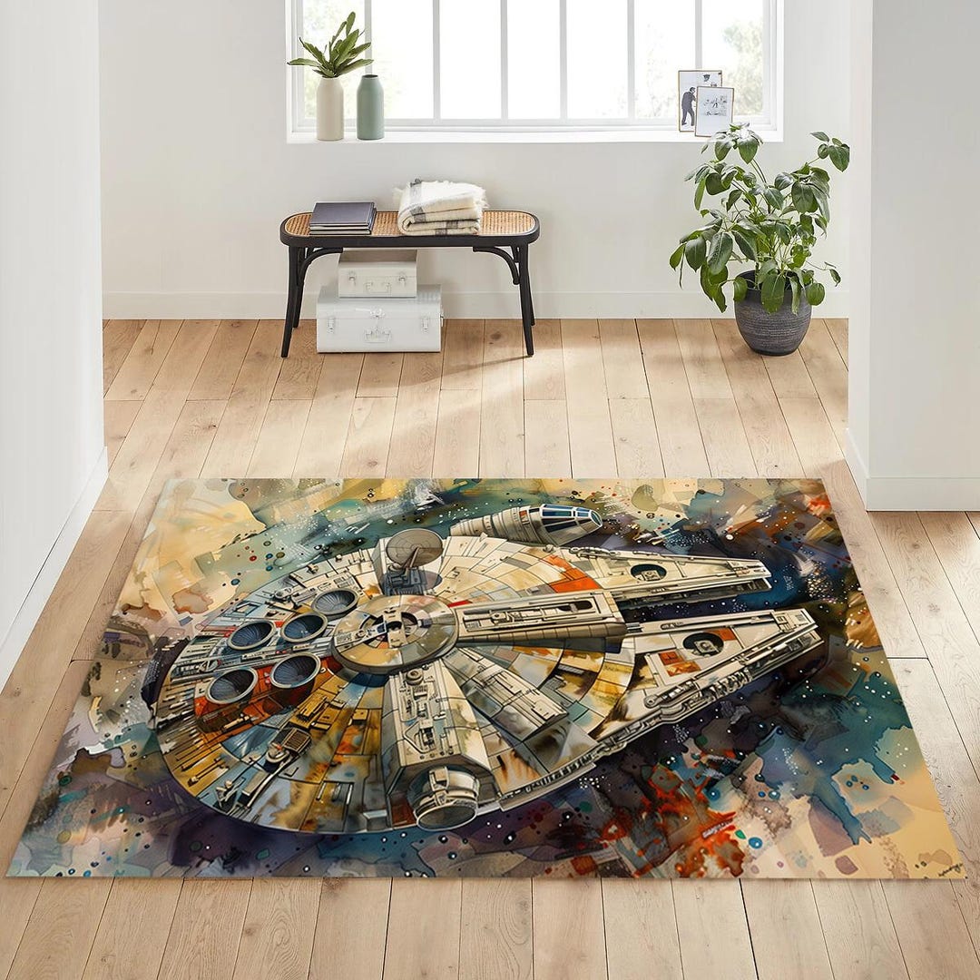 Millennium Falcon Rug: Colorful Star Wars Pattern - Etsy