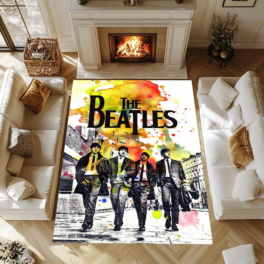 The Beatles Rug: Music Band Velvet Carpet, Non-slip Base - Etsy