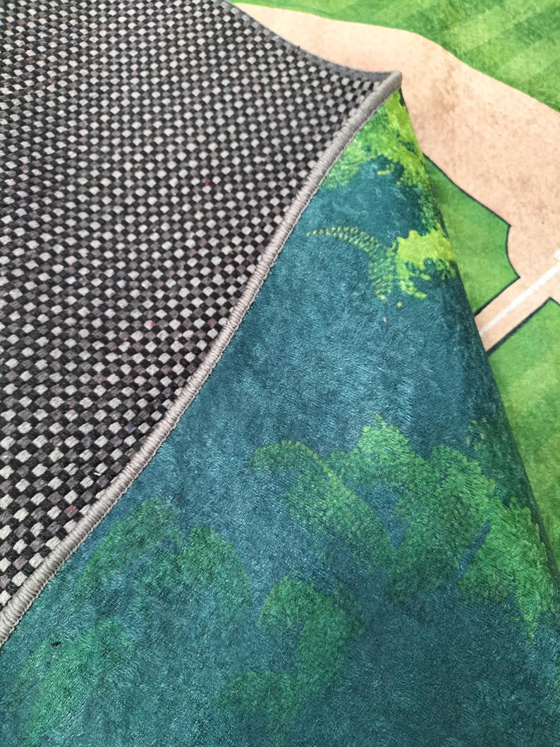 Baseball Field Rug: 3D Printed Velvet, Non-slip Cotton Base - Etsy