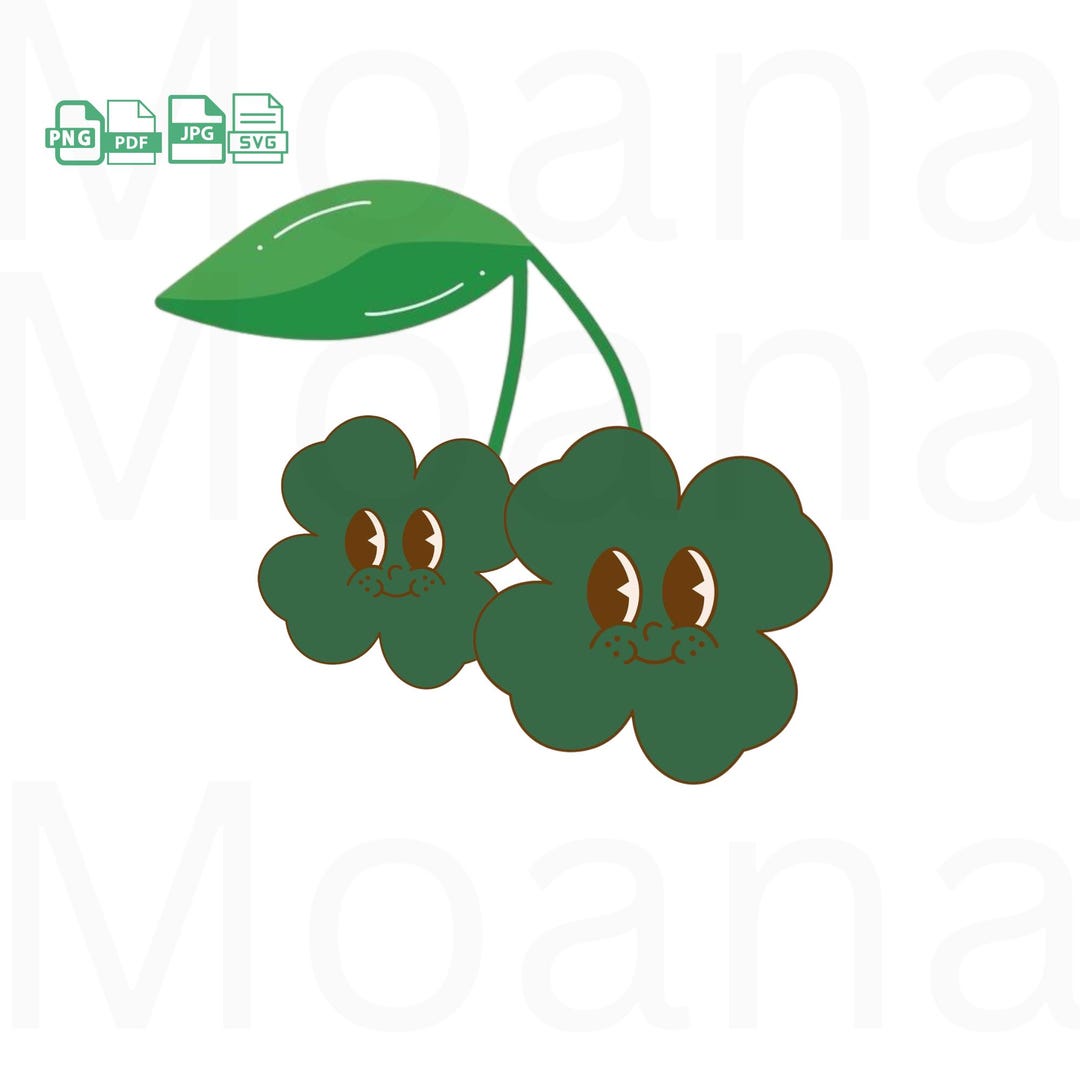 Groovy Clover SVG | Retro Clover PNG | Lucky Design | Cricut Cut File | St. Patrick's Day Design ...