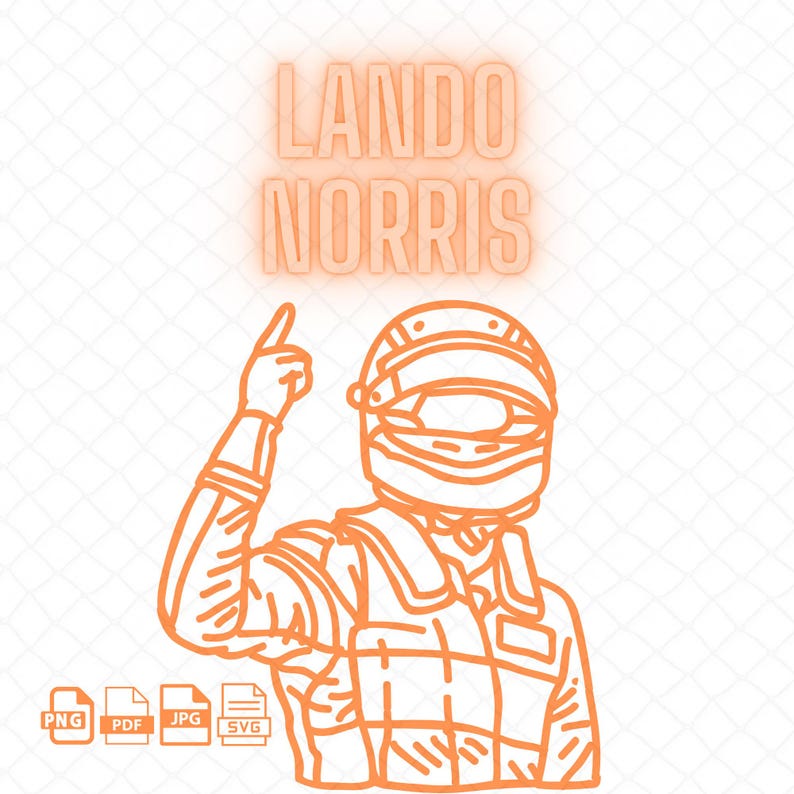 Lando Norris / Digital Download / Mclaren/ SVG/ PNG/ PDF/ Formula 1 ...