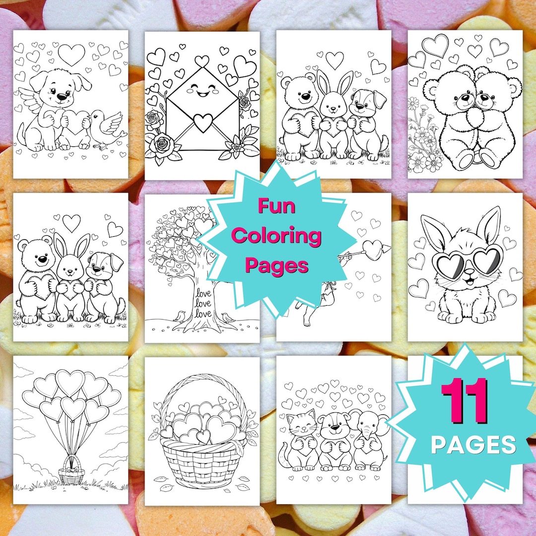 Valentines Day Printable Activity Bundle With Coloring Pages, Word ...