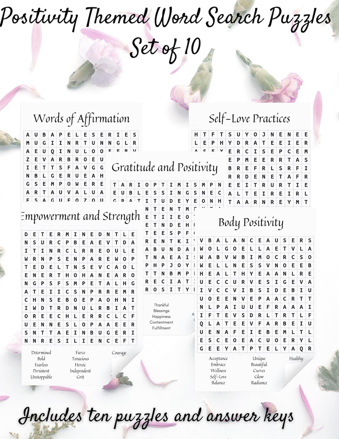 Ultimate Self-care Word Search Bundle - 10 Themes of Affirmation ...