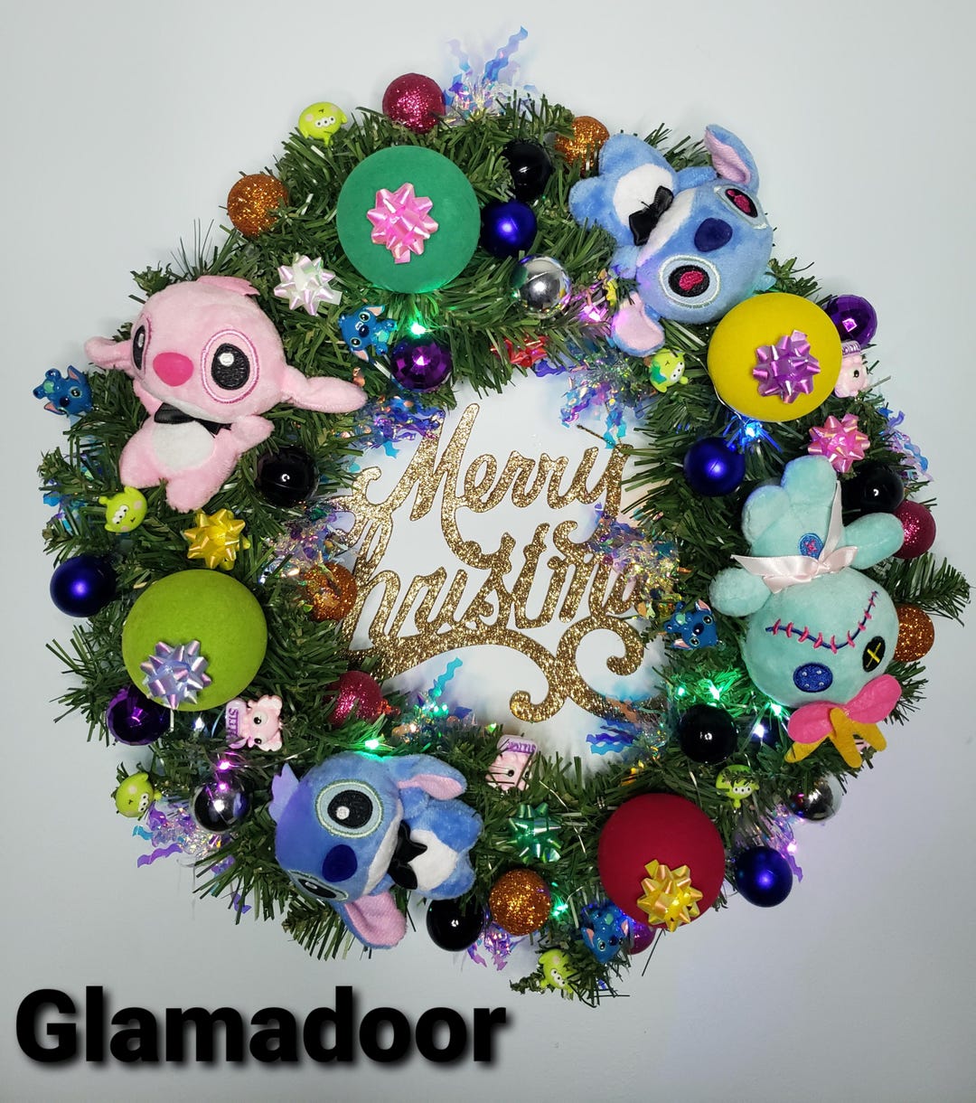 Lilo and Stitch Door Wreath for Christmas Birthday or Any Holiday Occasion - Etsy