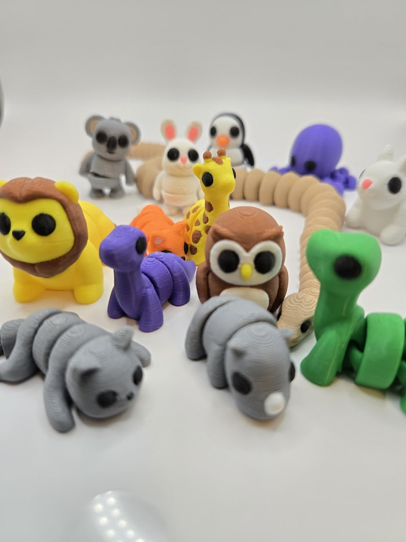 Mini Flexi Animals | Fun Fidget Toys | Multi Pack | Collectable | ZOU3D ...