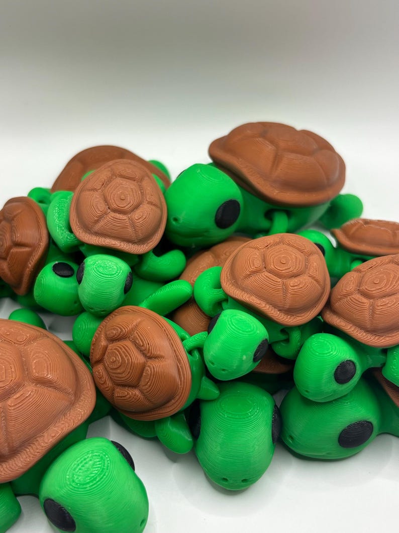 Mini Flexi Sea Turtles | Fidget Toys | Collectable | ZOU3D | 3D Printed ...