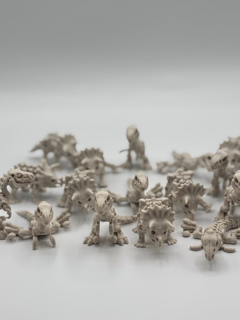 3D Printed Articulated Skeleton Dinosaur | Mini Fidget Animals - Etsy
