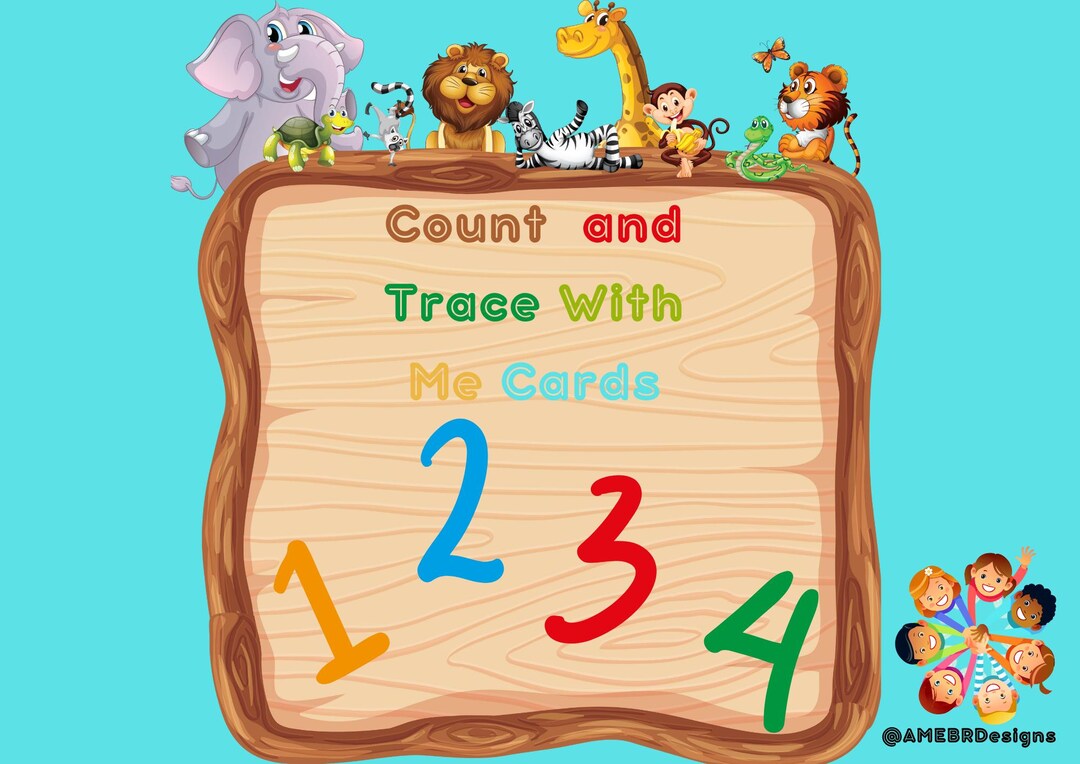 Count and Trace With Me Cards - Etsy