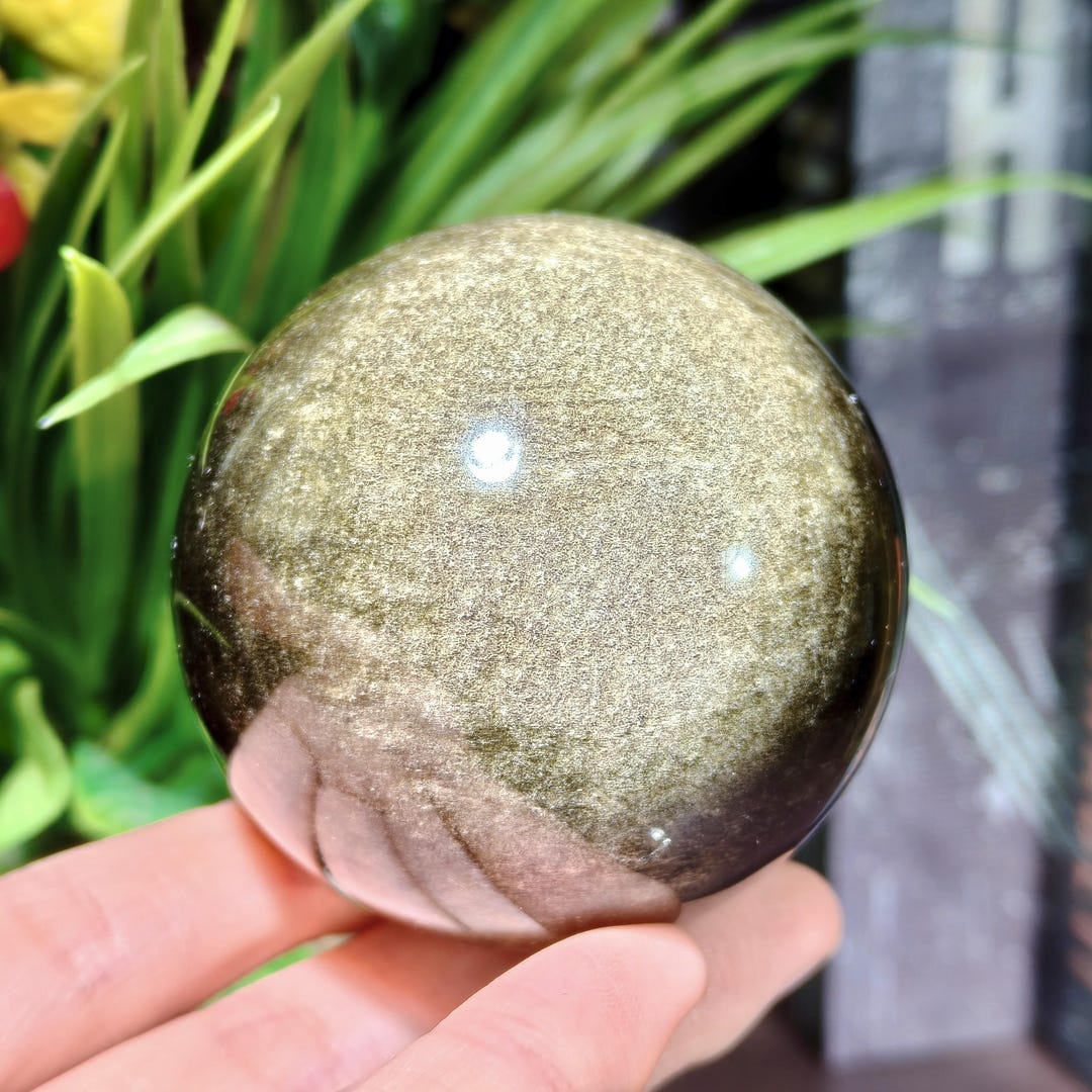Natural Golden Obsidian Sphere, Polished Crystal Ball, Decorative ...