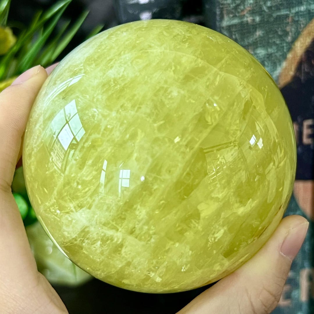 Natural Citrine Sphere, Yellow Quartz Crystal Ball, Solar Plexus Chakra ...