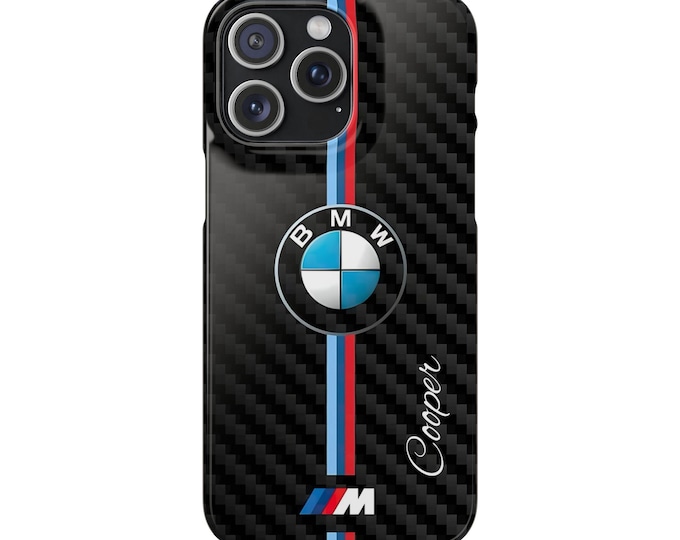Custom BMW Snap Case, Personalized Phone Case, Carbon Fiber Style, Gift ...
