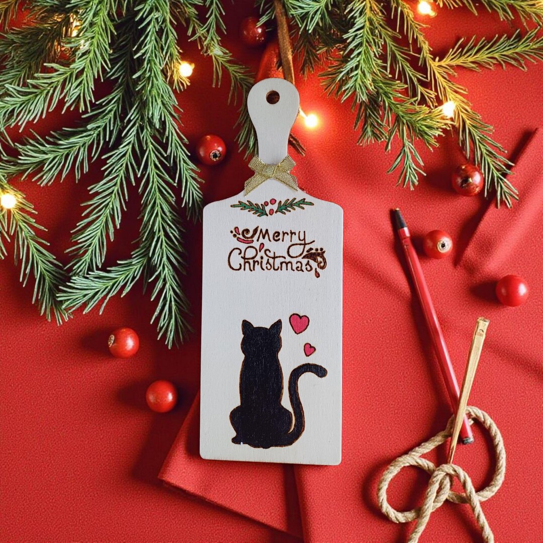 Christmas Pyrography Featuring Cats - Etsy