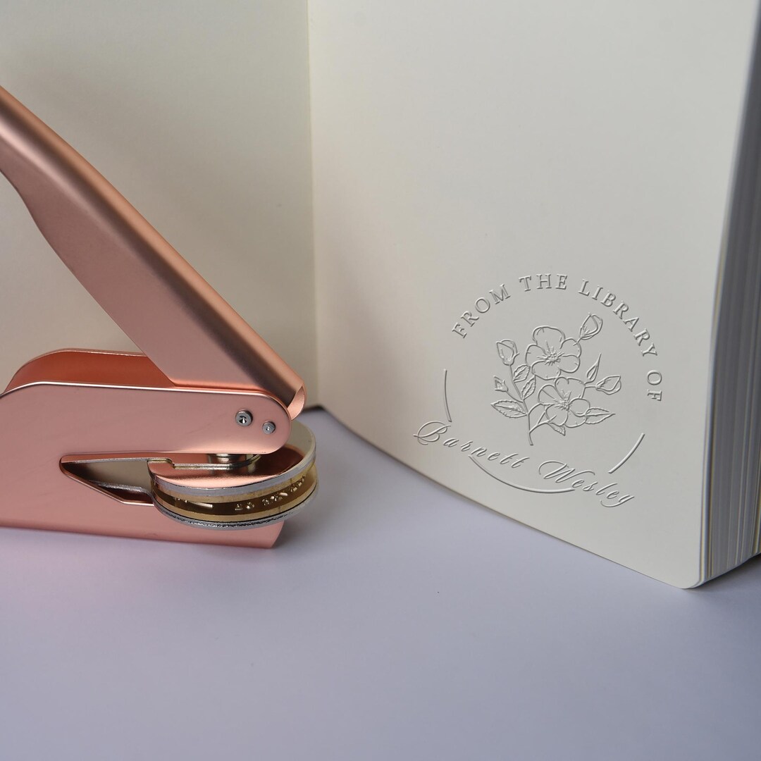 Book Embosser, Book Embosser Personalized , Book Stamp Floral ...