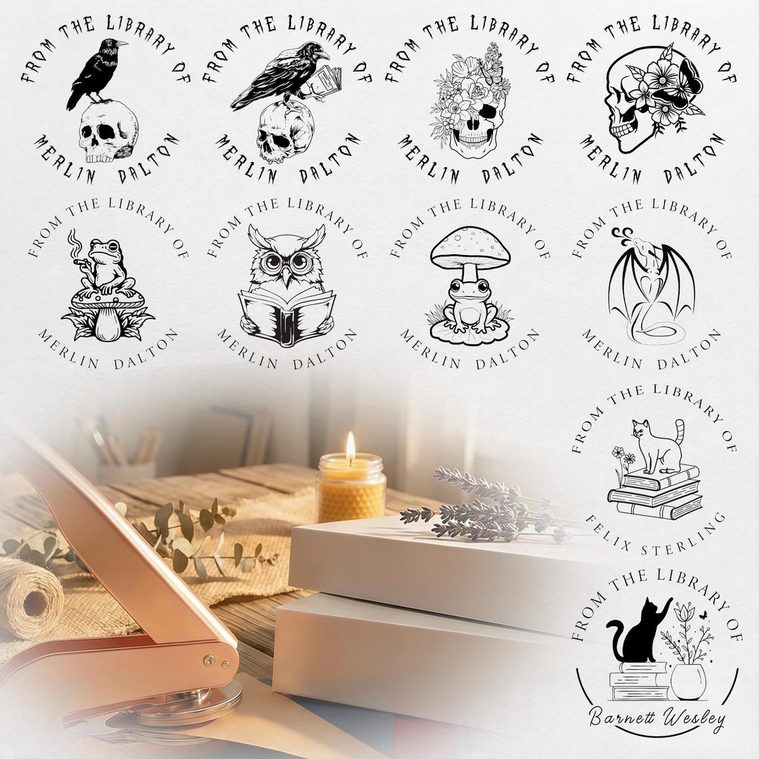 Custom Book Embosser | Personalized Library Seal, Embosser Plate Only ...