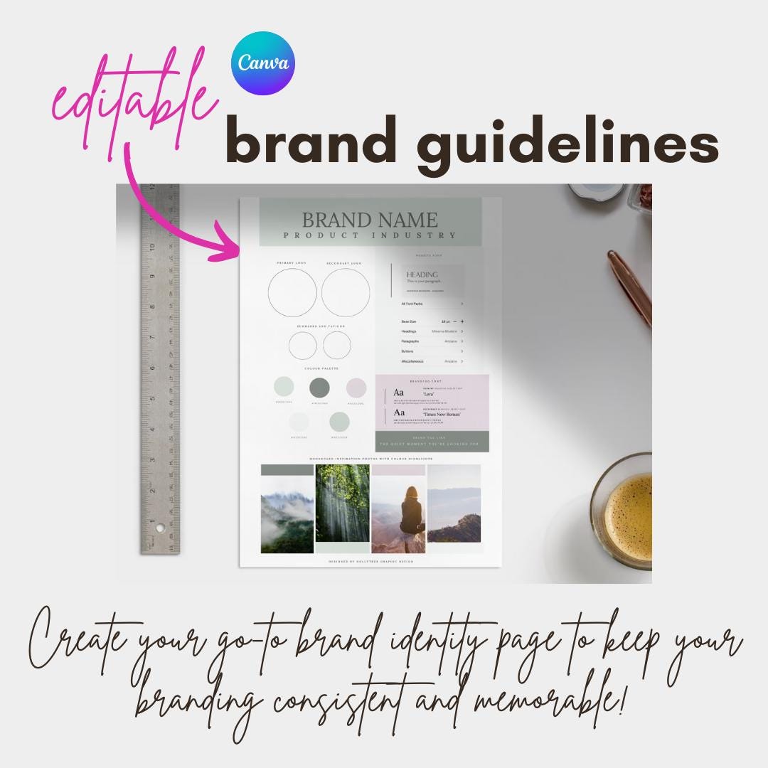 Brand Guidelines Template - Editable - Etsy