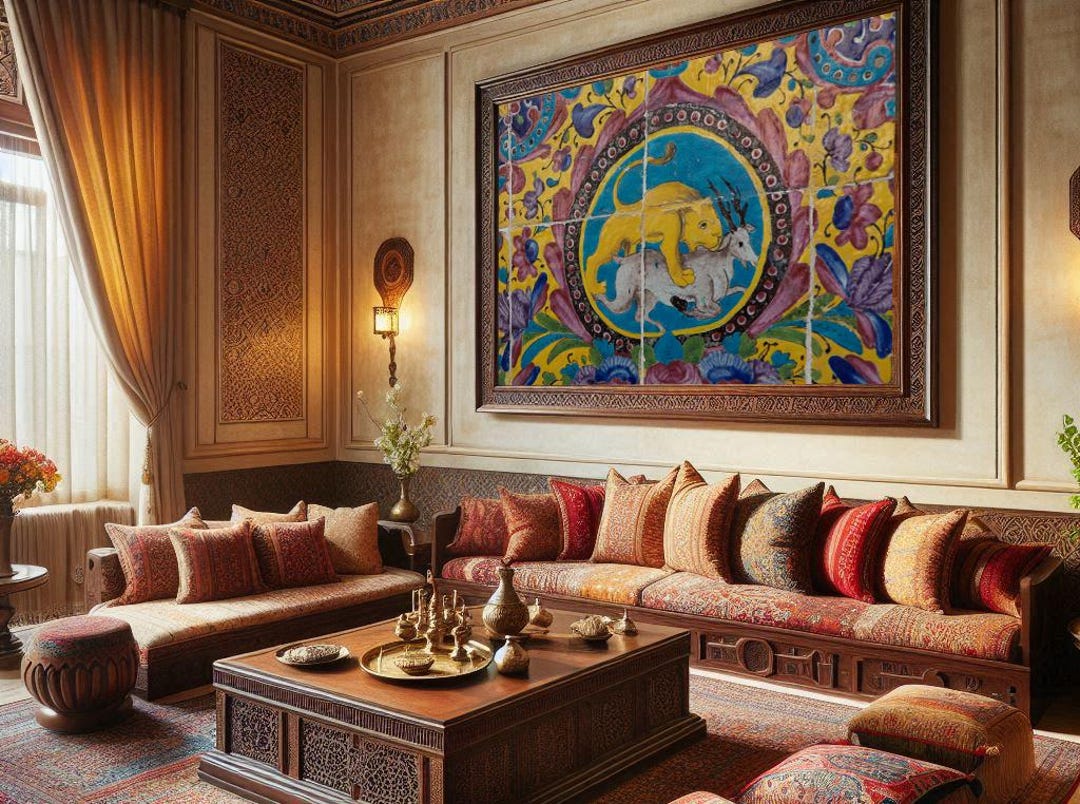 Iranian Tiling in Masoudieh Mansion - Tehran, Iran, Middle East - A ...