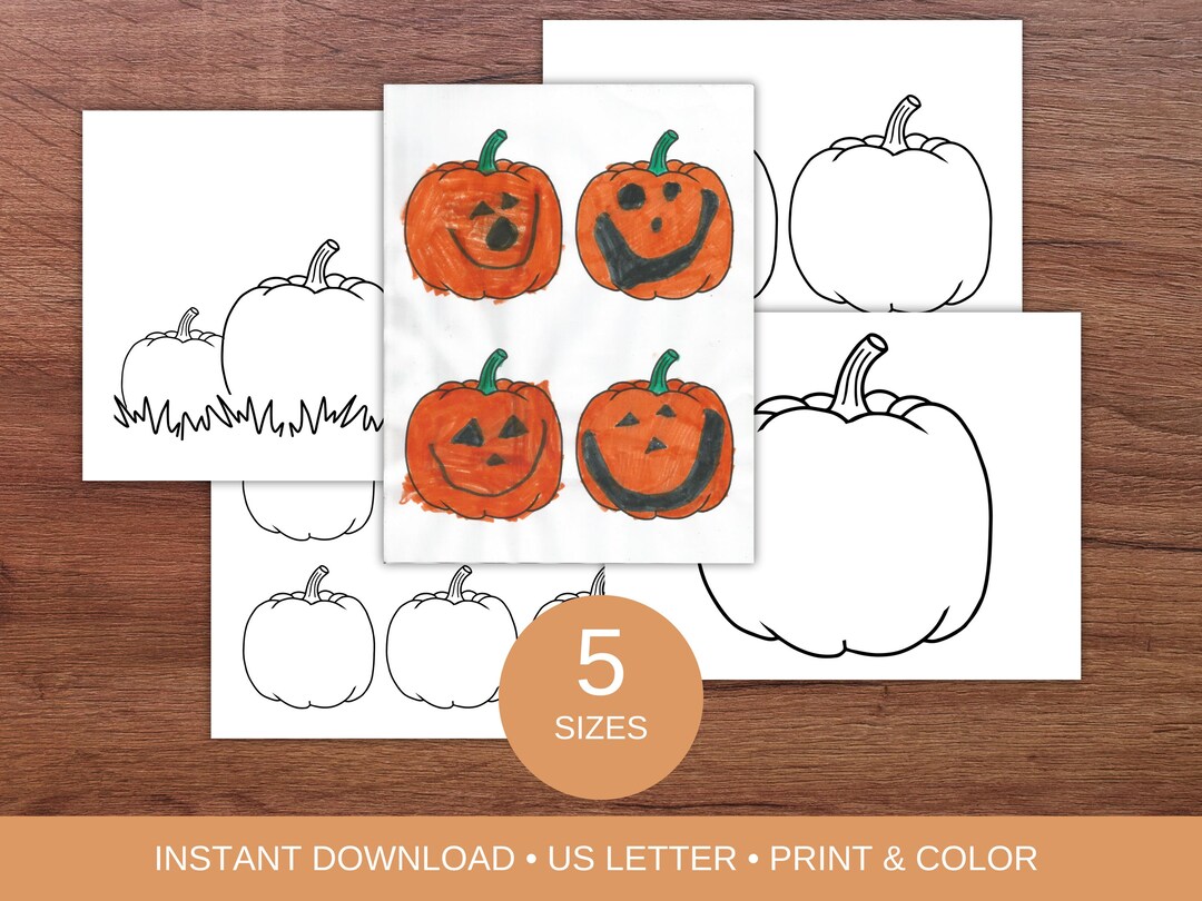 Printable Pumpkin Templates for Fall Coloring and Crafts, Draw Your Own ...