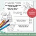Christmas Coloring Thank You Card, Printable Fill in the Blank Note for ...