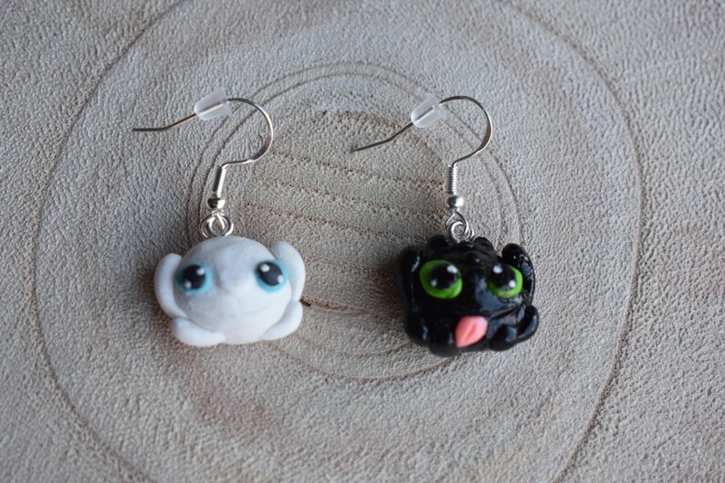 How to Train Your Dragon Night Fury and Light Fury Earrings - Etsy