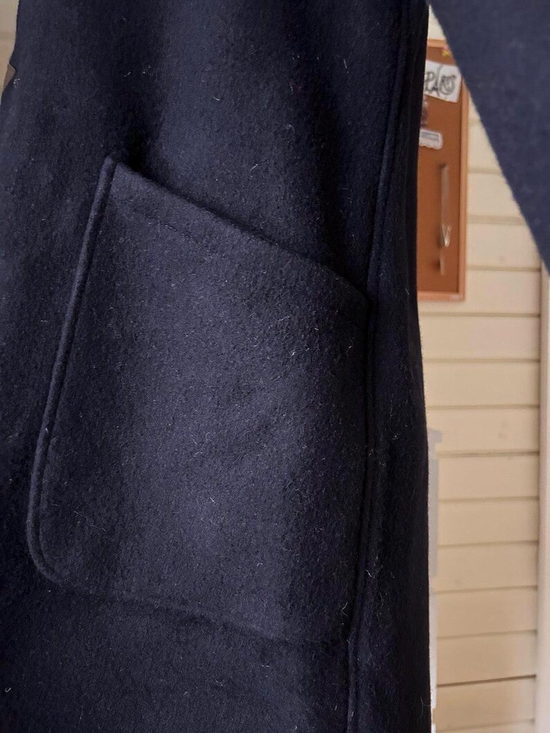 Vintage French Wool Blend Duffle Coat for Men, Classic Toggle Coat ...