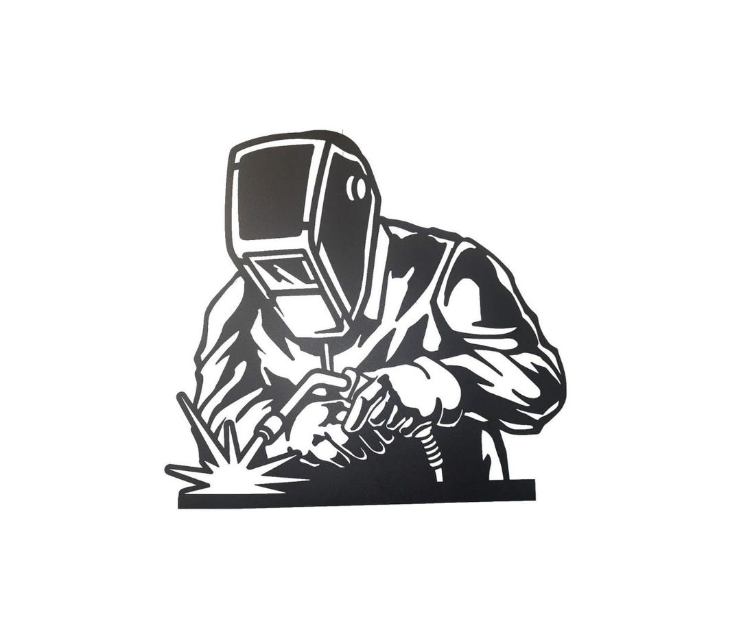 Black Metal Welder Wall Art Unique Cut-out Design, Powder-coated Steel ...