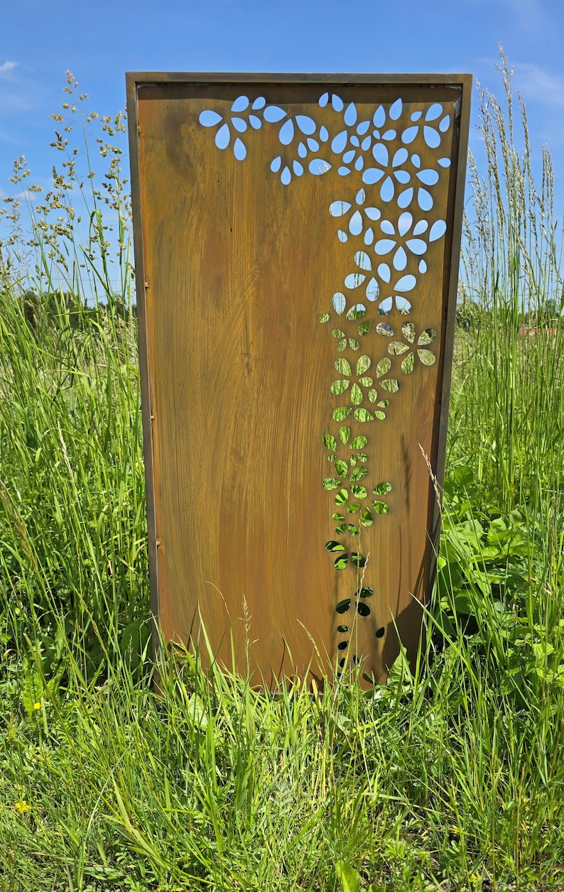 Rustic Metal Garden Screen – Effect Corten Steel Privacy Panel With ...