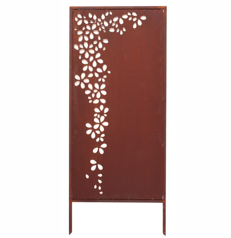 Rustic Metal Garden Screen – Effect Corten Steel Privacy Panel With ...