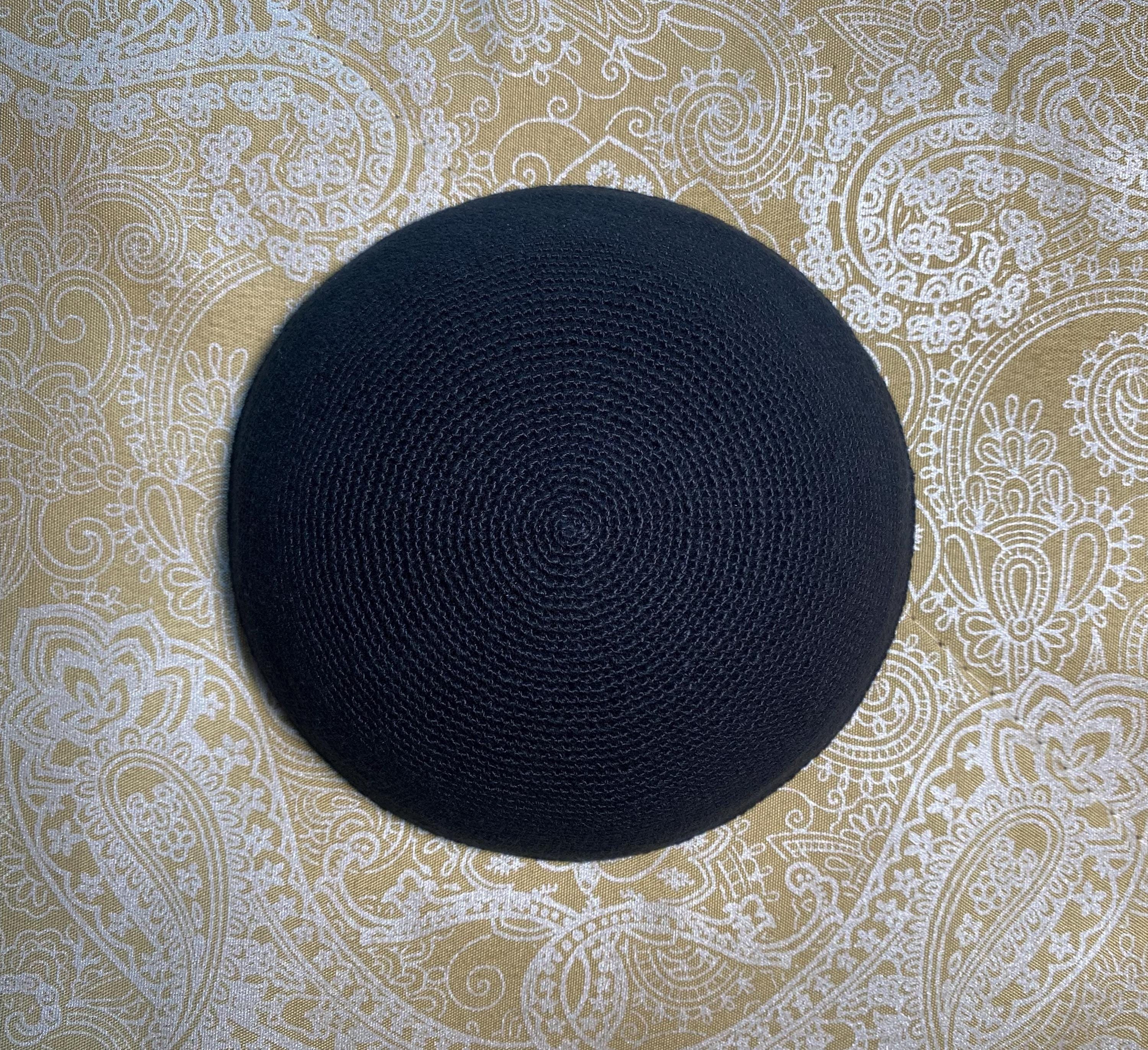Plain Black Kippah | 9-23cm | DMC Cotton | 100% Hand Crocheted - Etsy