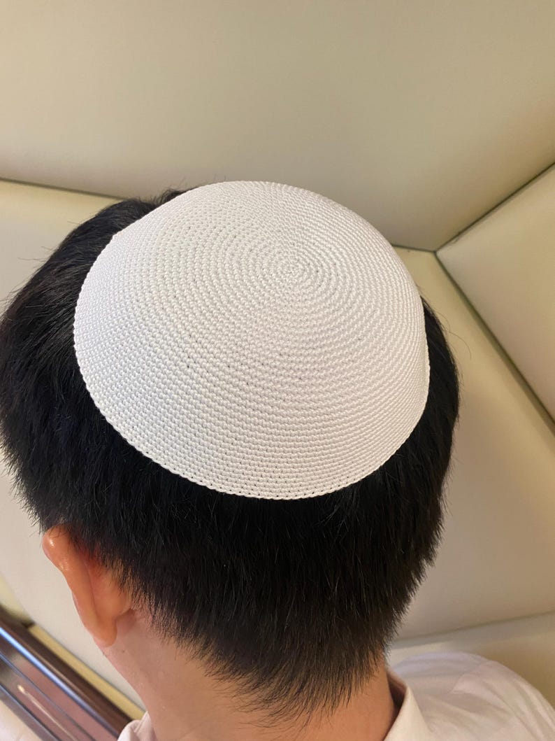 Plain White Kippah | 9-23cm | DMC Cotton | 100% Hand Crocheted - Etsy