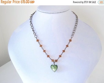 Green heart necklace | Etsy