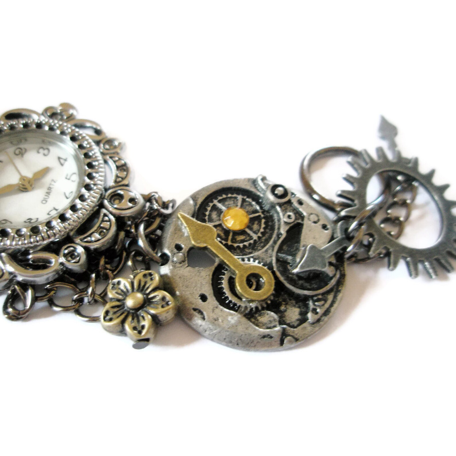 Bracelet Steampunk Watch Jewelry Cogs Hands Gears Charms - Etsy