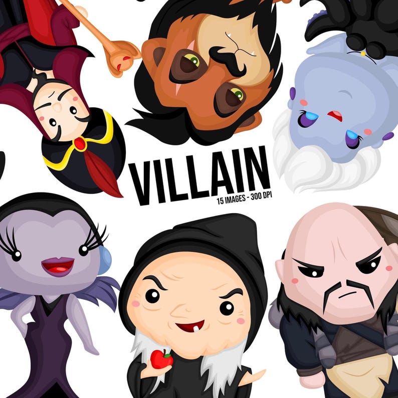 Villains Clipart PNG Bundle, Watercolor Villains PNG Designs, Popular ...