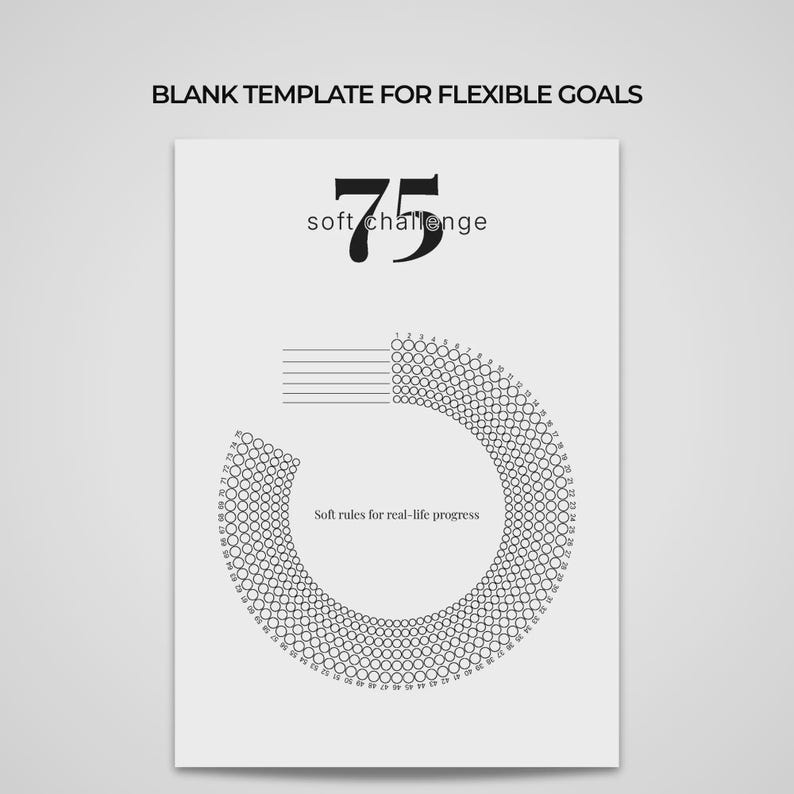 75 Soft Challenge Tracker | Printable Checklist, Habit Planner (digital ...