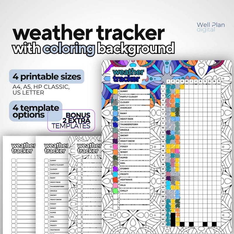 Weather Tracker Bullet Journal - Etsy